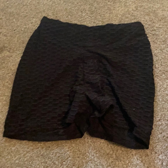 Shorts | Textured Black Spandex Shorts Size Small | Poshmark